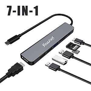 yoxxzus USB-C Hub Multiport Adapter for Switch/Switch OLED/MacBook/iPad Pro/Laptop