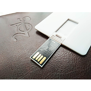 Credit Card USB Flash Drive Blank DIY Memory Stick Wholesale Bulk Pack 5 (64GB, White)