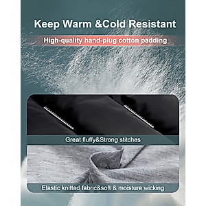 CREATMO US Women's Warm Winter Vest Thick Padded Puffer Vest Waistcoat With Detachable Hood Black L