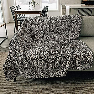 GRACED SOFT LUXURIES Throw Blanket Fleece Minky Microfiber Soft Throw (Leopard, Throw 50" x 60")