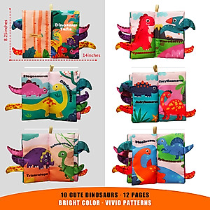 AMINFUN Soft Cloth Baby Book Toy,Colorful Fabric Baby Learning Book,Touch and Feel Crinkle Sound Early Educational Toy, for Babies Infants Toddlers