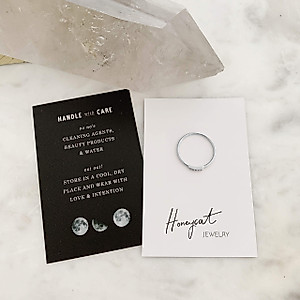 Honeycat Mini Crystal Row Ring in Sterling Silver Plate | Minimalist, Delicate Jewelry (Silver 5)