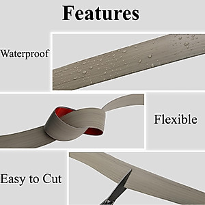 Greymond 10 Ft x 2" Floor Transition Strip Doorways, Vinyl Adhesive Laminate Flat Divider Flooring for Joining Floor Gaps, Carpet, Threshold Cover, Floor Tiles (Beige Grey)