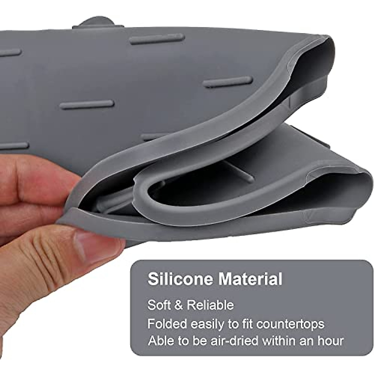 Kitchen Sink Splash Guard, Silicone Faucet Handle Drip Catcher Tray Mat, Sink Draining Pad Behind Faucet, Faucet Absorbent Mat, rying Mat for Kitchen Counter & Bathroom Kitchen Sink Splash Guard