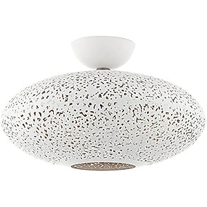 Livex Lighting 49183-03 1 Light White Semi Flush Mount