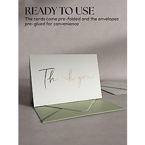 Thank You Cards With Envelopes - Thank You Notes With Envelopes Set of 100 - Wedding Thank You Cards With Envelopes Bulk - Baby Shower Thank You Cards With Envelopes - Blank Thank You Cards Bulk - 4x6