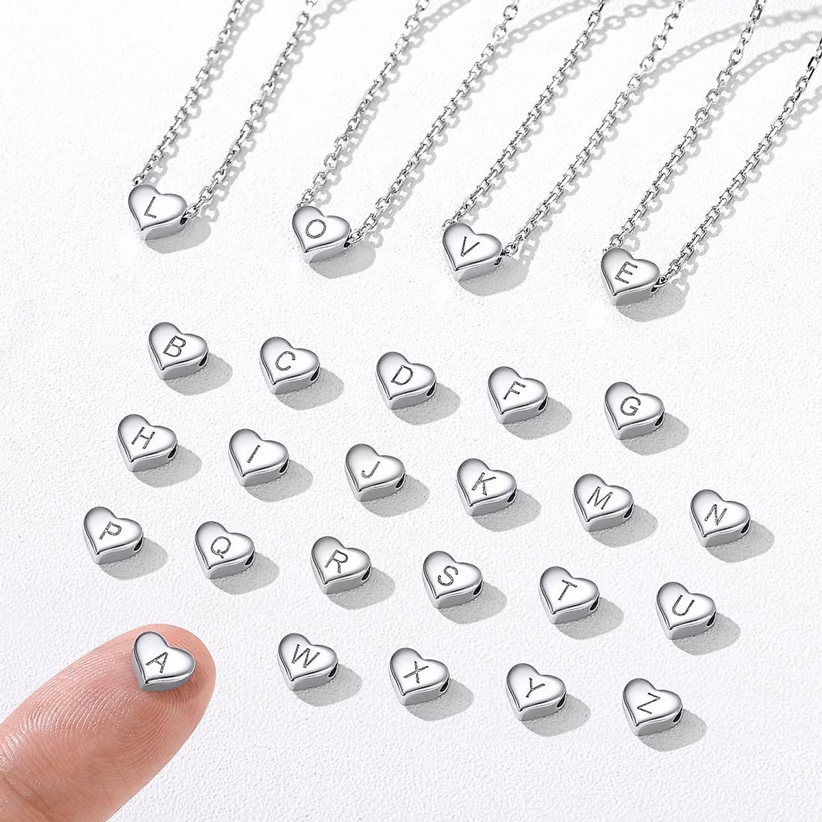 ChicSilver 925 Sterling Silver Bracelets for Women Initial Charm Bracelet with Heart Bracelet for Women Mom Bracelet Gift for Mother