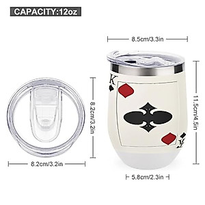 OPTKSNCU 304 Stainless Steel Insulated Cup with Lid, Spades K Poker Print Durable, And Easy to Clean – Ideal for Home, Office, And Gift Giving