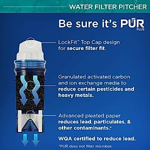 PUR PPT711B Ultimate Filtration Water Filter Pitcher, 7 Cup (Black)