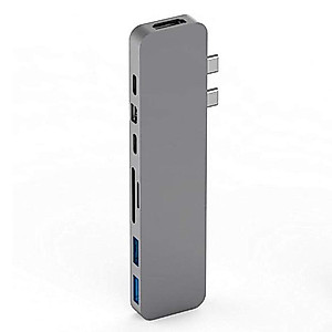 HyperDrive Mac USB C Hub Adapter, Multi-Port Hub MacBook Pro 2020 2019-2016, MacBook Air 8-in-2 Dongle w Thunderbolt 3, USB-C 100W PD, 4K HDMI, MiniDP, microSD/SD Card Reader, 2xUSB A - Gray
