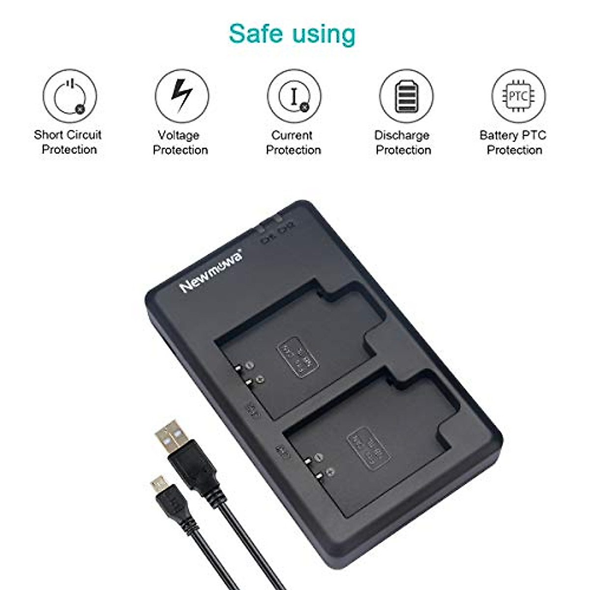 Newmowa NB-11L/11LH Battery (2 Pack) and Dual USB Charger Kit for Canon NB-11L/11LH and Canon PowerShot A2300 is, A2400 is, A2500, A2600, A3400 is, A3500 is, A4000 is, ELPH 110 HS, ELPH 115 HS