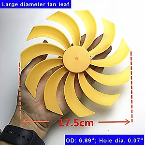 QINIZX 6.9Inch Plastic Fan Blade 11-Leaves with 0.078" Round Bore Motor Accessories Replacement for Electric Fan Blades or DC Power Motor Wind Turbine Electricity Generator Blades Model, 1PC