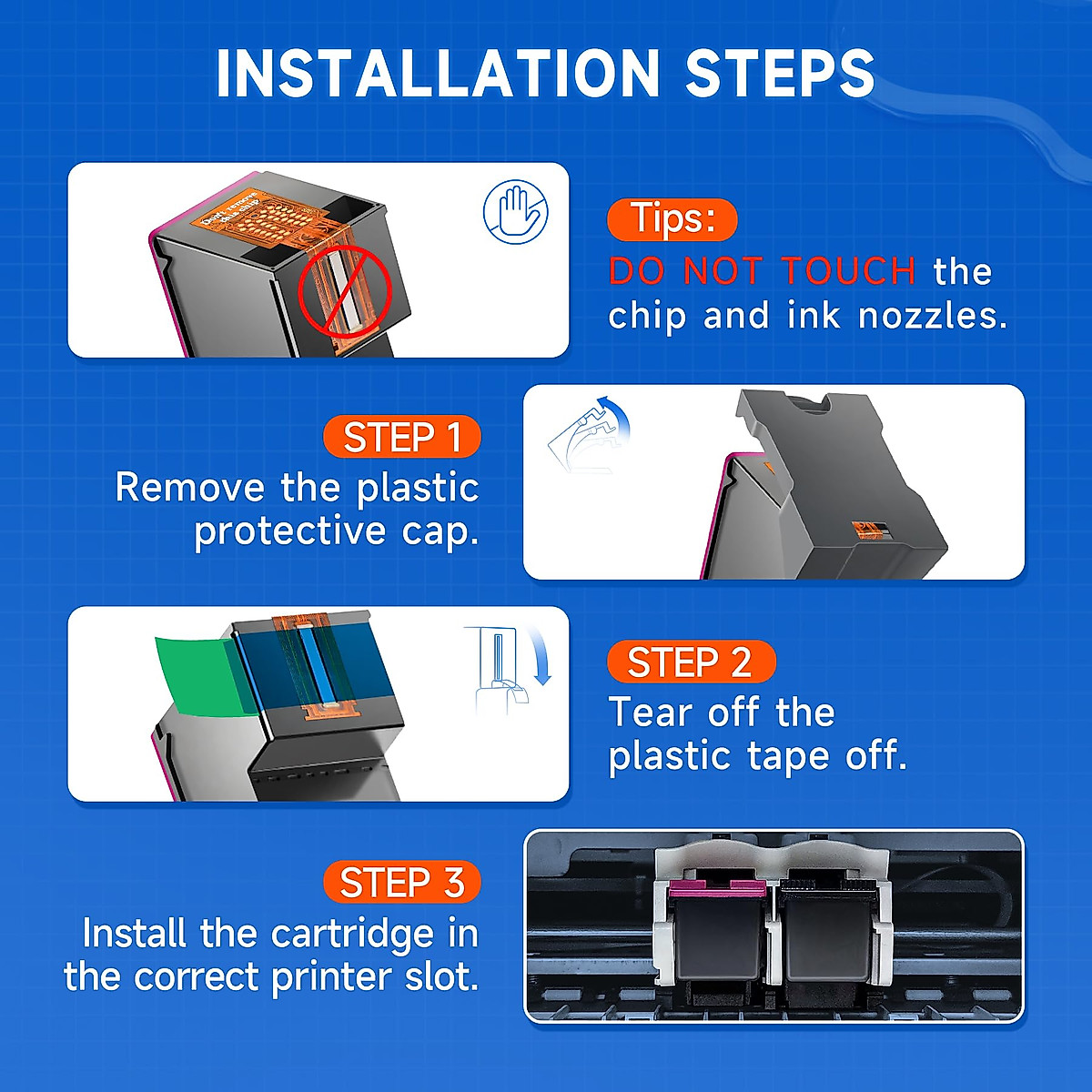 67XL Ink Cartridge Black/Color Combo Pack for HP Ink 67 67XL for HP 67 Ink Cartridge Fit for Envy 6000 6055 6055e 6400 6455 DeskJet 2855e 2700 2700e 2755 2755e 2752 4152 2755 4155e Printer(2 Pack)