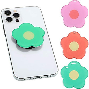 Weewooday 3 Pieces Phone Grip Holder Flower Collapsible Phone Holder Self-Adhesive Sublimation Phone Holders for Smartphone and Tablets
