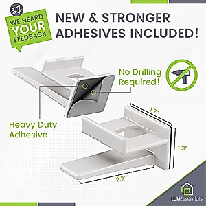 LokiEssentials Adhesive Hat Rack Display Hooks for Wall & Door (12 Pack) Baseball Cap Holder, Closet & Storage Organizer, Strong Cap Hanger for Room & Mancave, No Drilling, USA Patent Pending (White)