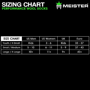 Meister Performance Wool Blend Over-The-Calf Socks - Warm, Dry & Comfortable - Heather Gray - Large/X-Large - 2 Pairs