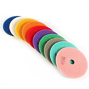 Diamond Polishing Pads, Wet Dry Polish Pad Grinding Disc Burnishing Grit Granite Sanding Tools Marble Backer Repair Kit for Buffer Polisher Machine Wheel Sander Rock Grinder Concrete Stone Floor(2000)