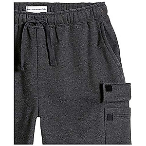 Amazon Essentials Men's Cargo Fleece Sweatpant, Charcoal Heather, Large