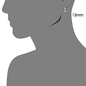 14k White Gold Small Round Hoop Earrings, 12mm (0.48 inch Diameter)…