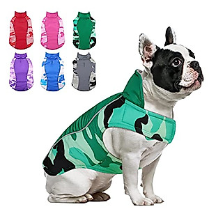 MORVIGIVE Camo Winter Dog Coat, Reversible Waterproof Dog Jacket Dog Cold Weather Coats, Warm Dog Puffer Jacket Reflective Dog Coat with Harness Built in for Small Medium Large Dogs