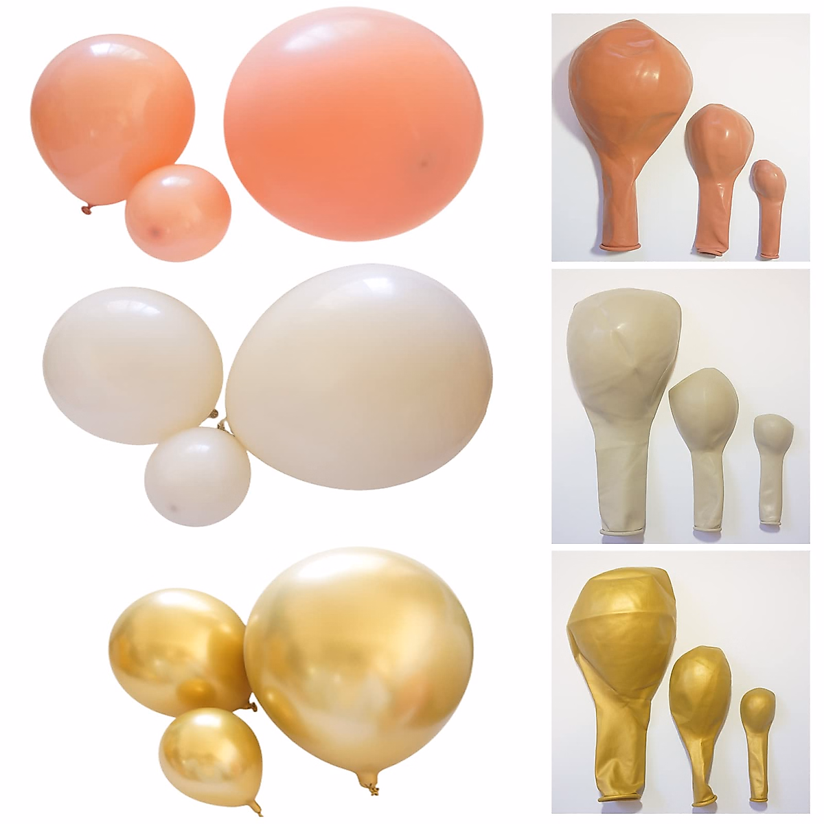 156pcs Dusty Pink Sand White Gold Balloon Garland Kit Arch, 5''/12''/18'' Different Sizes Retro Dusty Rose Blush Latex Balloons For Wedding Engagement Baby&Bridal Shower Birthday Party Decoration