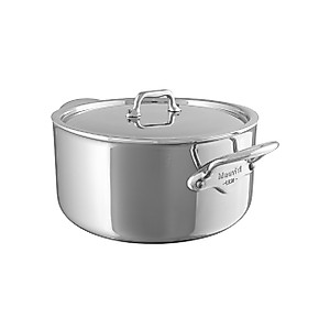 Mauviel M'Cook 5-Ply Polished Stainless Steel Stewpan With Lid, And Cast Stainless Steel Handles, 1.8-qt, Made In France