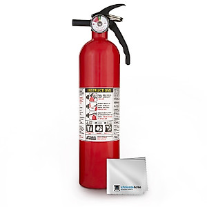 Kidde FA110 Multipurpose Fire Extinguishers 1 Pack - Red, (Rating 1-A:10-B:C) Includes Wholesalehome Cleaning Cloth