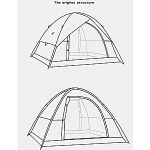 Wind Tour 3-4 Person Lightweight Backpacking Camping Tent Waterproof Double Layer Family Tent for Hiking Fishing Outdoor Travel Picnic