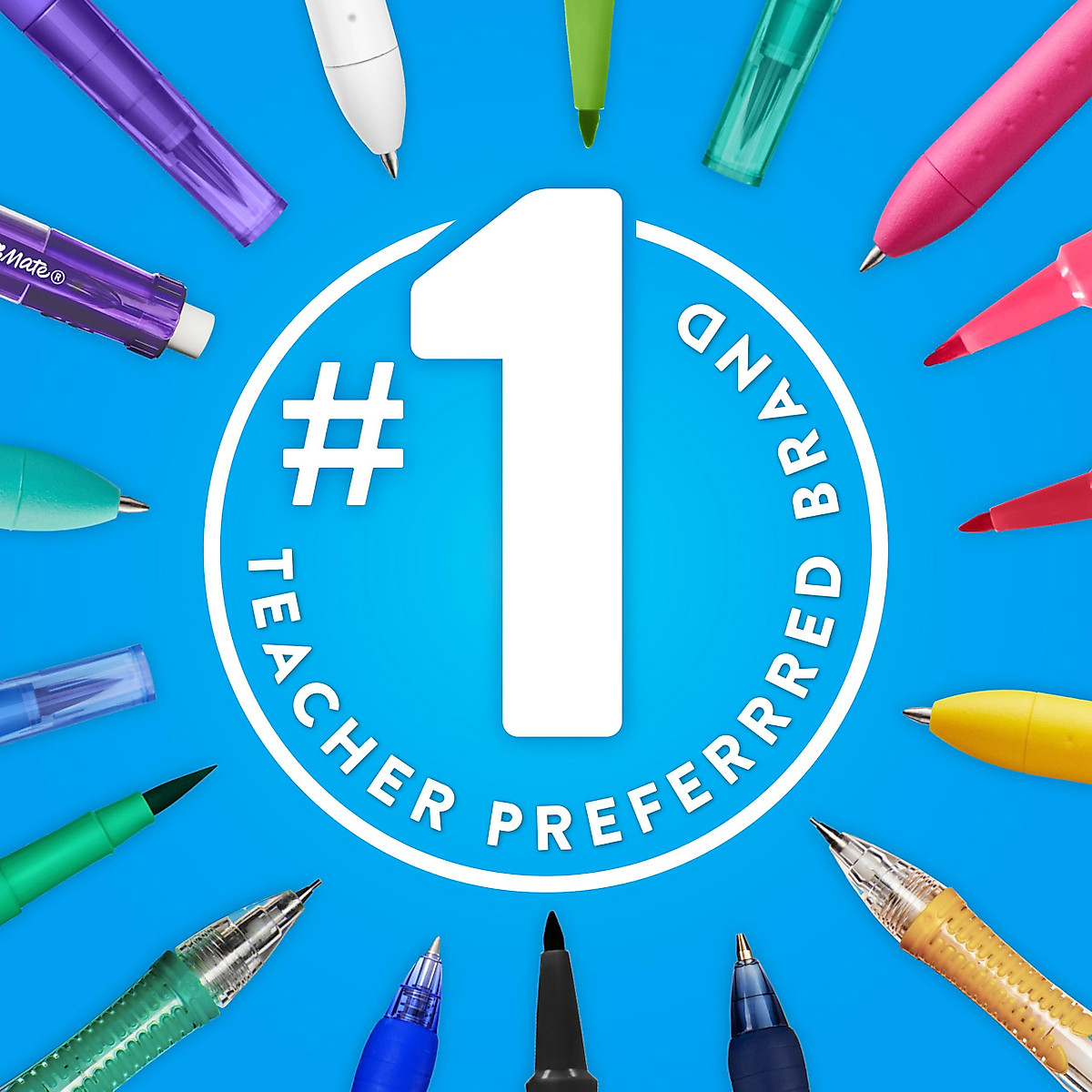 Paper Mate Flair Felt Tip Pens, Medium Point (0.7mm), Blue, 12 Count