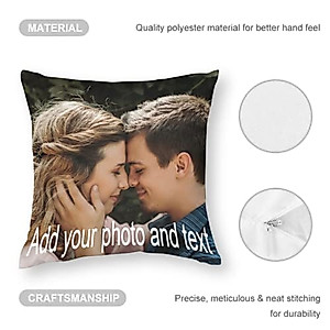 jemite Custom Pillows with Picture Personalized Pillow with Photo, Personalized Gifts for Birthday Christmas Halloween Fathers Mothers Valentines Day (2 PCS)