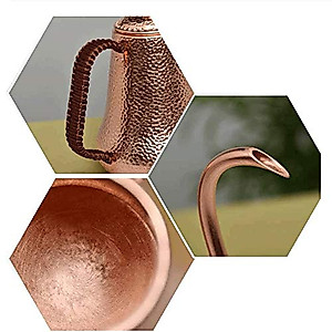 UXZDX Hammered Coffee Tea Pot Pure Red Copper Premium Quality Drip Kettle Spout Long Mouth Coffee Kettle Teapot- 900ml