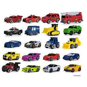 Micro Machines Super 20 Pack – Toy Car Collection, Features 20 Vehicles (Tractor, Police Car, Tow Truck, Backhoe, Bulldozer, Mail Truck & More) - Amazon Exclusive