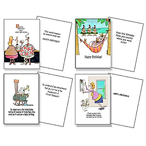 Stonehouse Collection 48 Different Funny Birthday Cards - Assorted Birthday Card Box Set of 48 Card & Envelopes