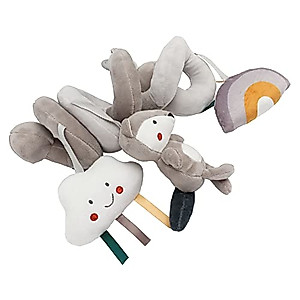 Baby Spiral Plush Toys, Visual Development Educational Stroller Car Seat Toy for Babys Hand and Close to Babys Skin (Fox Clouds)