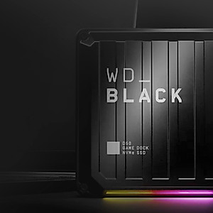 WD_BLACK 2TB D50 Game Dock NVMe SSD Solid State Drive, RGB with Thunderbolt 3 Connectivity, Up to 3,000 MB/s - WDBA3U0020BBK-NESN