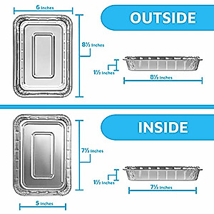 Aluminum Foil Grill Drip Pans - Bulk Pack of Durable Grill Trays – Disposable BBQ Grease Pans – Compatible with Weber Grills - Made in the USA - Also Great for Baking, Roasting & Cooking (Pack of 25)