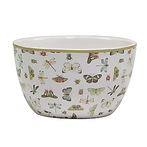 Certified International Green Fields 24 oz. Ice Cream/Dessert Bowls, Set of 4 Assorted Designs, Multicolor