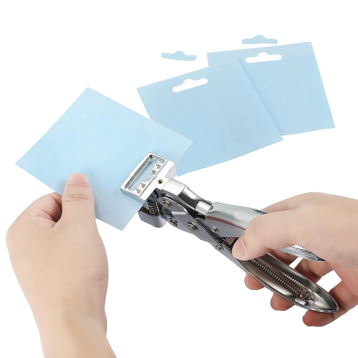 T Slot Shape Hole Punch Steel Handheld Hanger Airplane Hole Punch Butterfly T-Hook Clamp Pliers Cutter ID Punching Plastic Cardboard Badge Label for DIY Handmade Crafts Utensils (T Hole Punch)