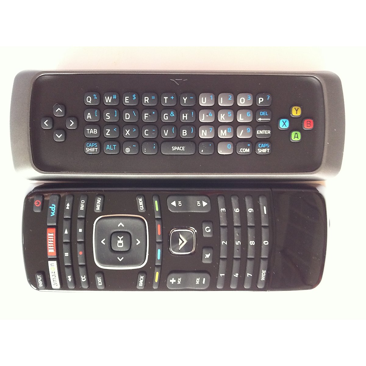 with Vudo Netflix Amazon Key-New Vizio True Original XRV1TV Internet Dual Side Keyboard QWERTY Remote Control with Vudo Netflix Amazon Key
