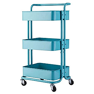 N/A 3 Tier Kitchen Storage Trolley with Wheels Trolley Bathroom Storage Trolley Storage Rack Kitchen Accessories (Color : A, Size : 82cm*43.5cm)