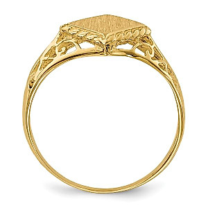 IceCarats 14K Yellow Gold Custom Engraved Signet Ring Handmade Personalized Monogram Initial Letter Band Size 5.25