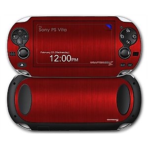 WraptorSkinz Vinyl Wrap Skin Brushed Metal Red Compatible with Sony PS Vita