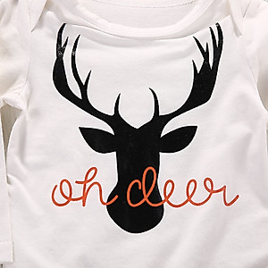 Newborn Baby Boy Deer Printed Grey Tshirt Top Camouflage Pants Hat 3Pcs