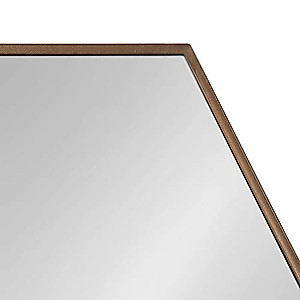 Kate and Laurel McNeer Modern Wall Mirror, 22 x 25, Bronze, Geometric Hexagon Mirror for Wall