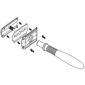 BAILI Classic 3-Piece Metal Double Edge Eco Safety Razor Long Handle Wet Shaving Kit for Men Women with 5 Platinum Blades BD191
