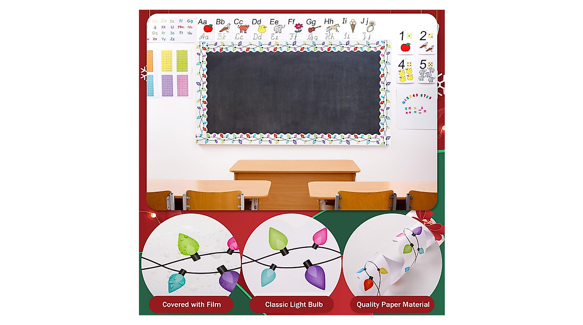 Christmas Light Bulb Borders - 99ft Bulletin Board Trim