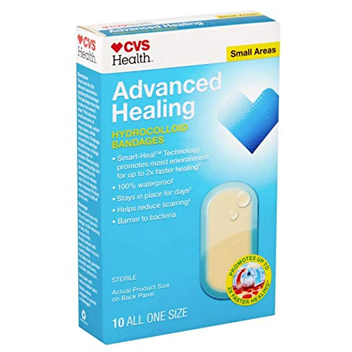 CVS Health Advanced Healing Hydrocolloid Bandages (Small Areas, 2 Pack)