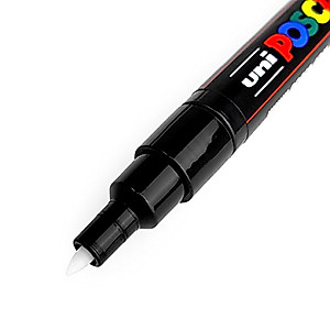 Uni POSCA - PC-1M Art Paint Markers - Set of 4 - In Plastic Wallet - Grey Tones