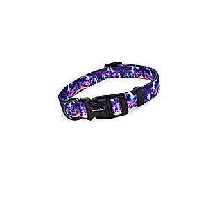 Arendelle Dog Collar Soft Durable Fashionable Adjustable Print fine Pattern, Suitable XS Small Medium Large Boys Girls Pets(M (Neck 12.9-21.6 inch Width 0.8 inch), Purple and Blue Cartoon)