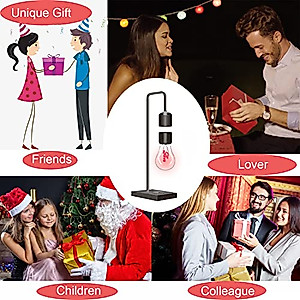 Floatidea Magnetic Levitating Lamp with Phone Wireless Charger Levitation Floating Light Bulb Novelty Love Lamp for Valentine's Day Birthday Anniversary Romantic Christmas Gift Decoration